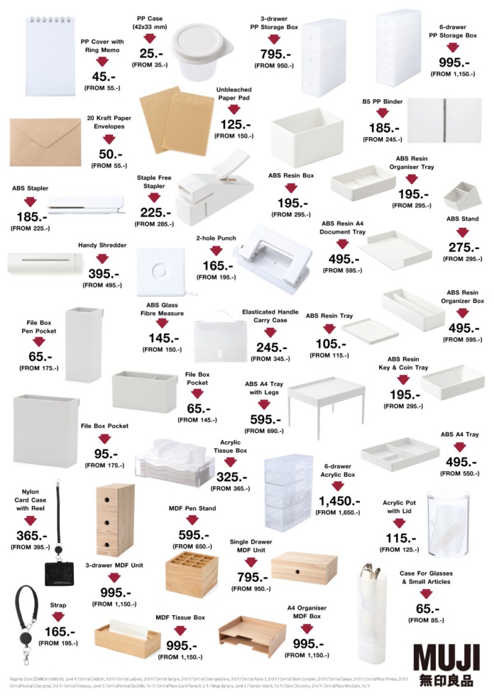 MUJI ประเทศไทย ประกาศปรับลดราคาเครื่องเขียน | ไรท์ติ้งอินไทย